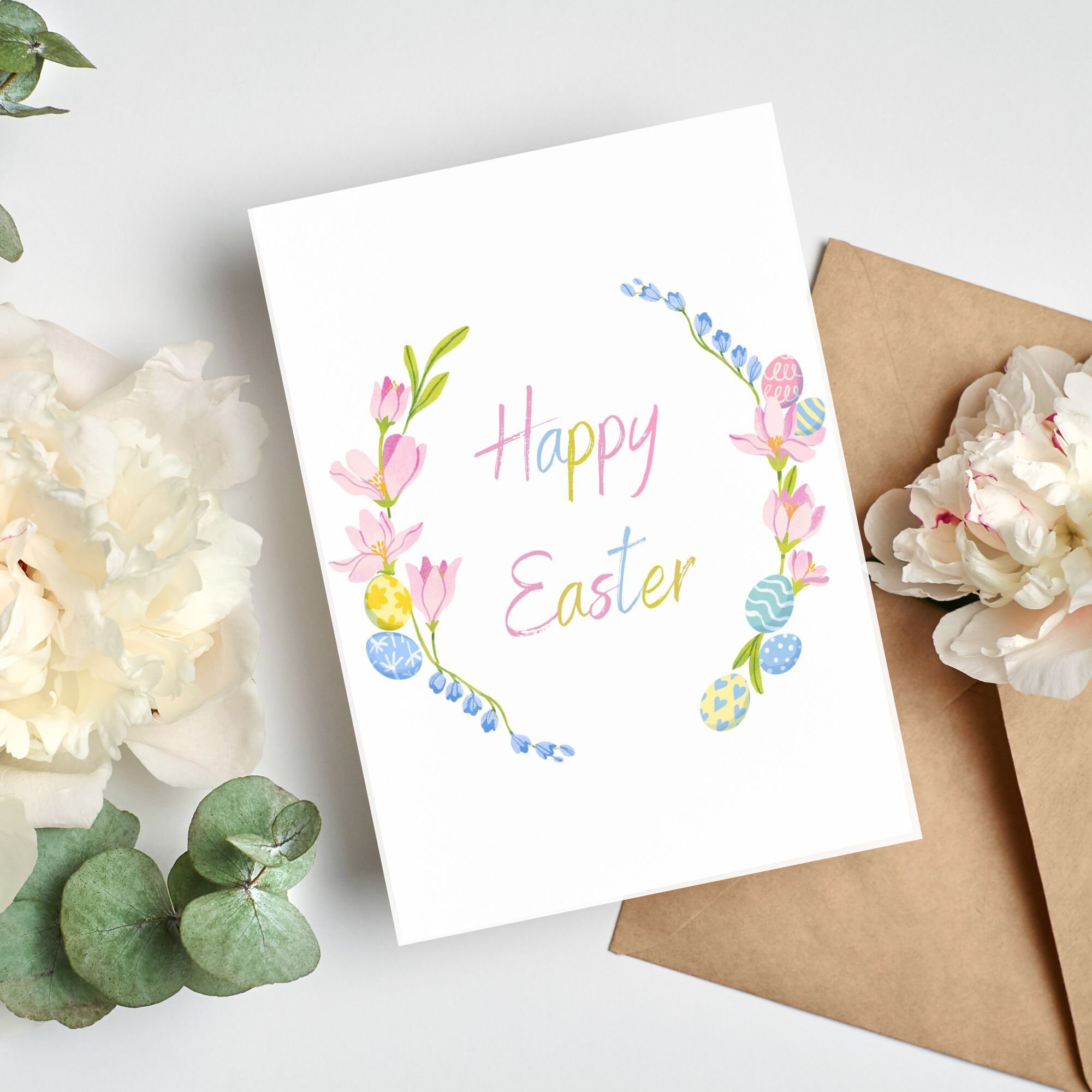 Happy Easter Printable Card, Printable Easter Card, 5x7 Card, Instant ...
