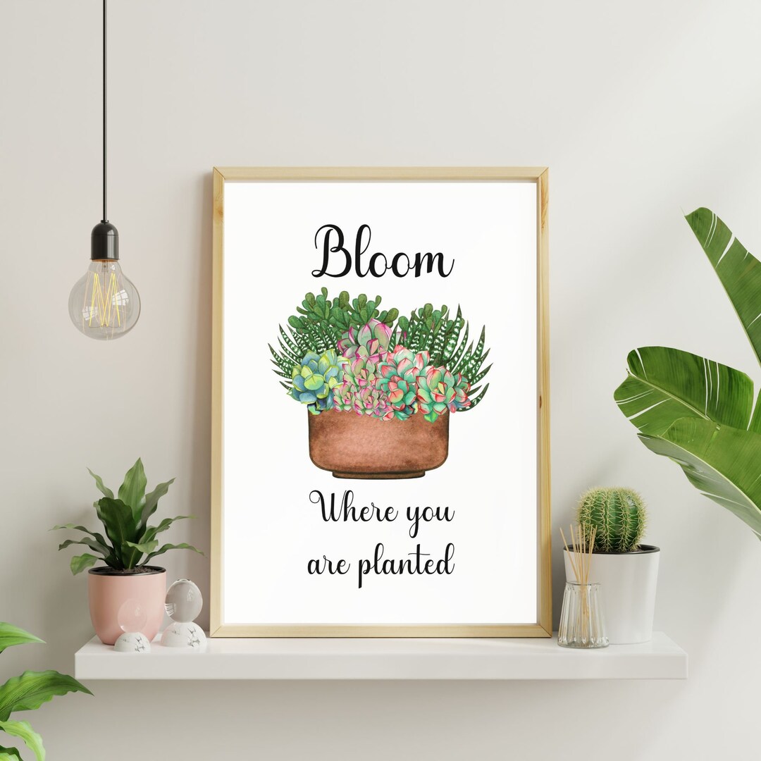 Succulent Motivational Quote Poster, Motivation Quote Wall Art, Digital ...