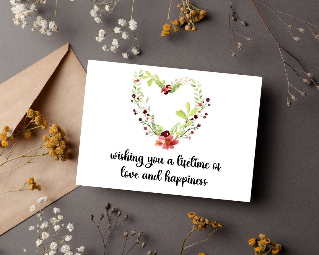 Wedding Congrats Card, Printable Wedding Card, Cute Wedding Card, Gift ...