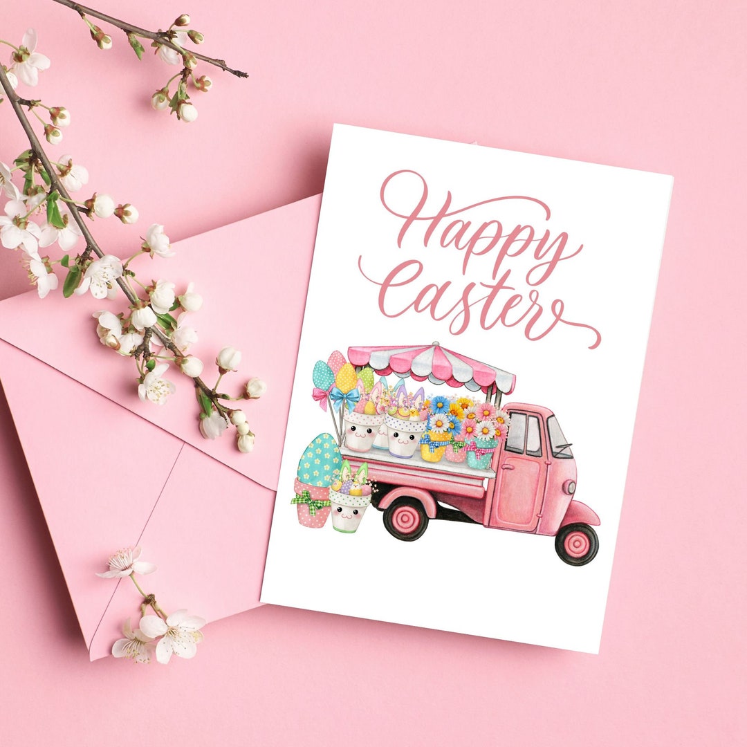 Happy Easter Printable Card, Printable Easter Card, 5x7 Card, Instant ...