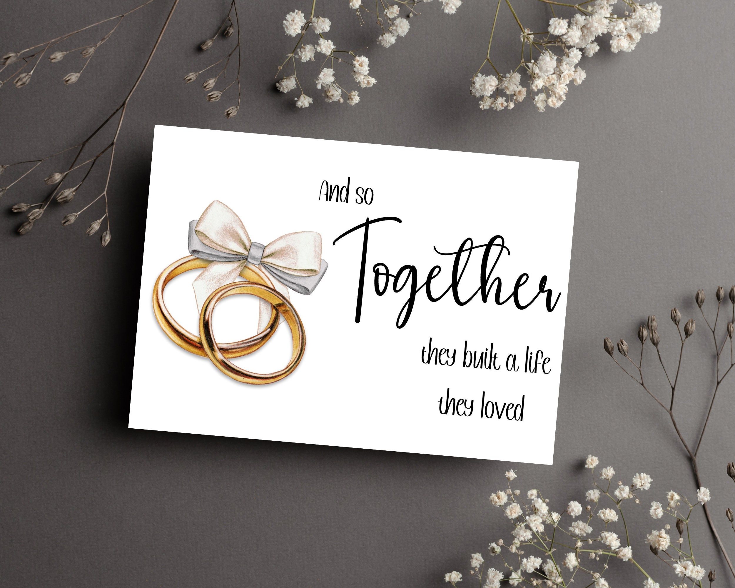 Together They Grew Wedding, Printable Wedding Card, Cute Wedding Card ...