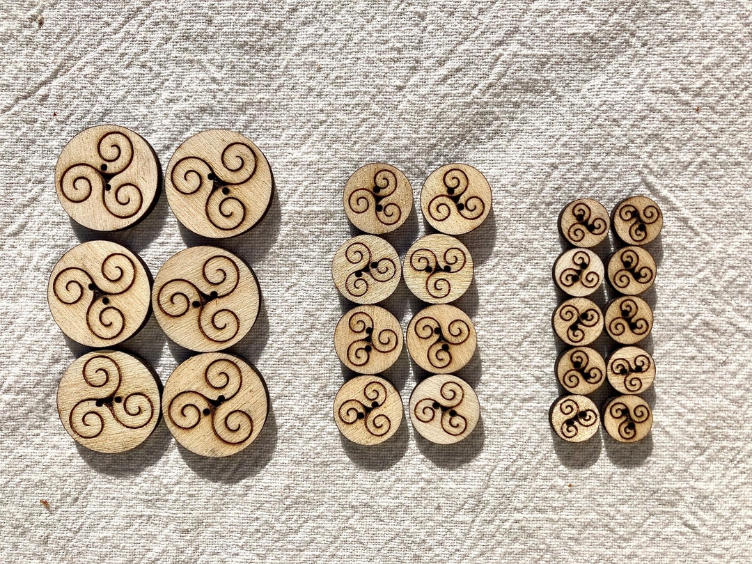Triple Spiral Button, Trinity Button, Triskele Button, Triskelion, Viking Button, Valknut ...