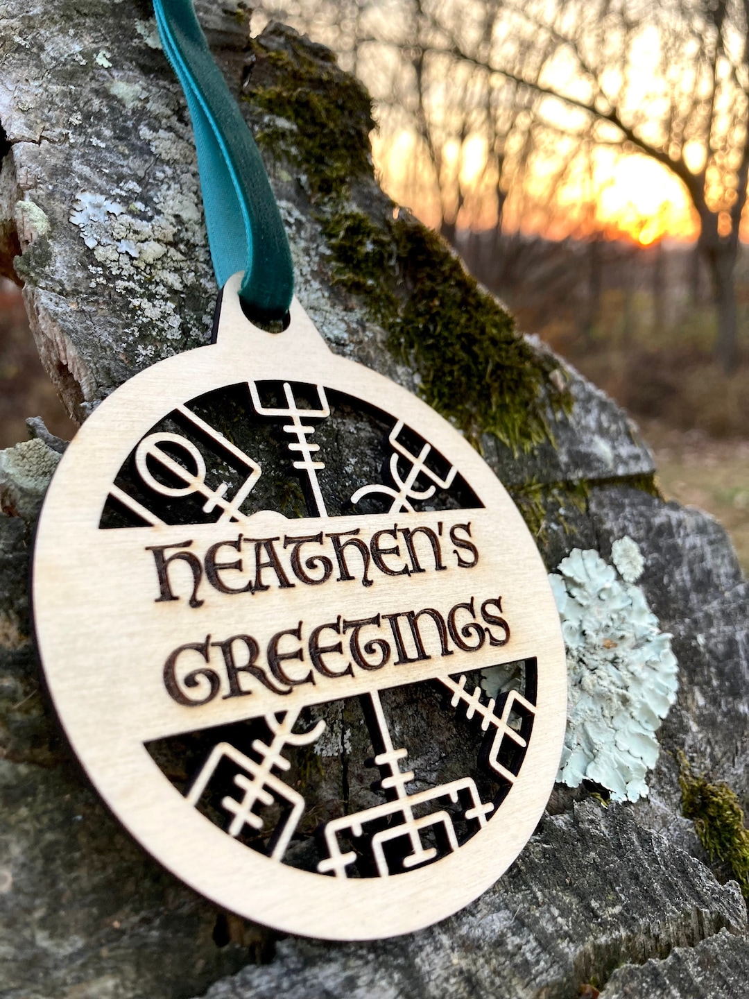 Heathens Greetings, Pagan Ornament, Vegvisir Wayfinder Ornament, Viking ...