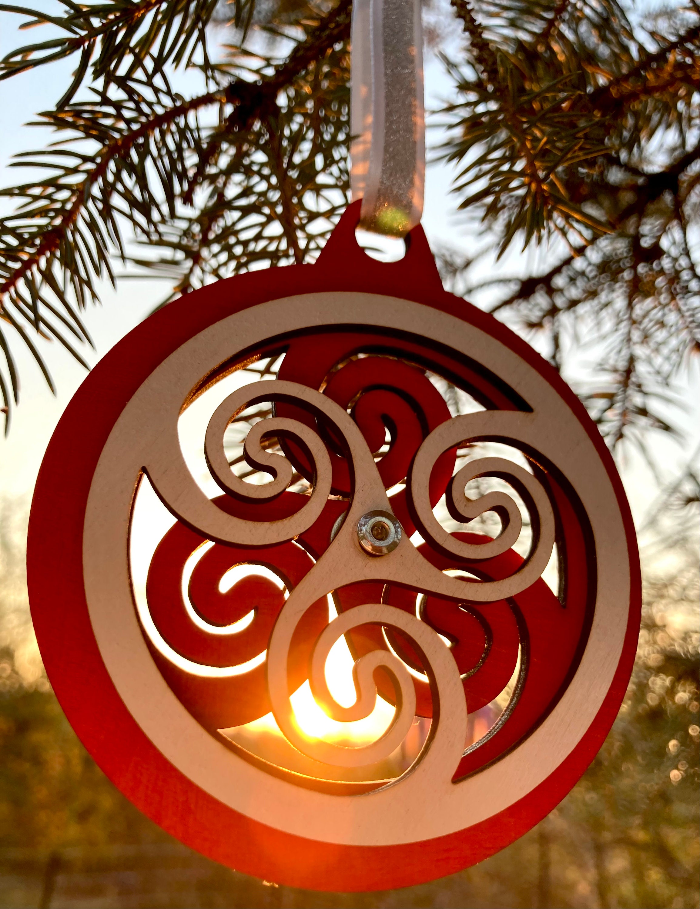 Triskele Triskelion Ornament, Triple Spiral Ornament, Trinity Ornament ...
