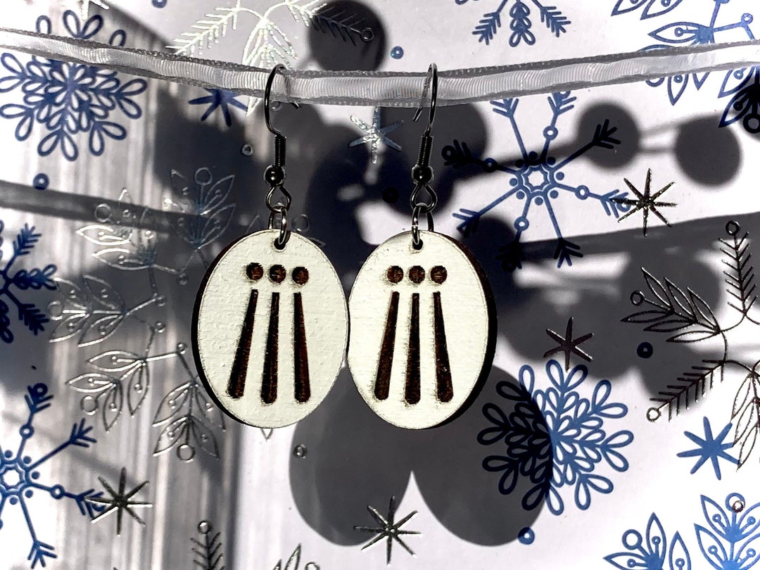 Druid Earrings, Awen, Pagan, Celtic, Woodcut, Christmas Gift, Gift for ...