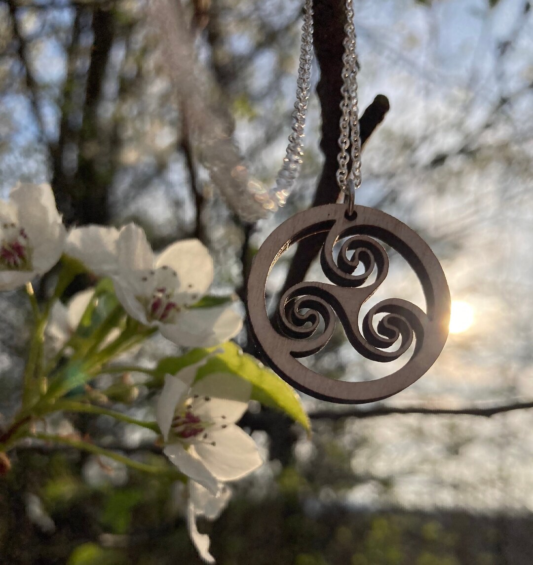 Triskele Necklace, Triple Spiral Necklace, Triskelion Necklace, Valknut ...