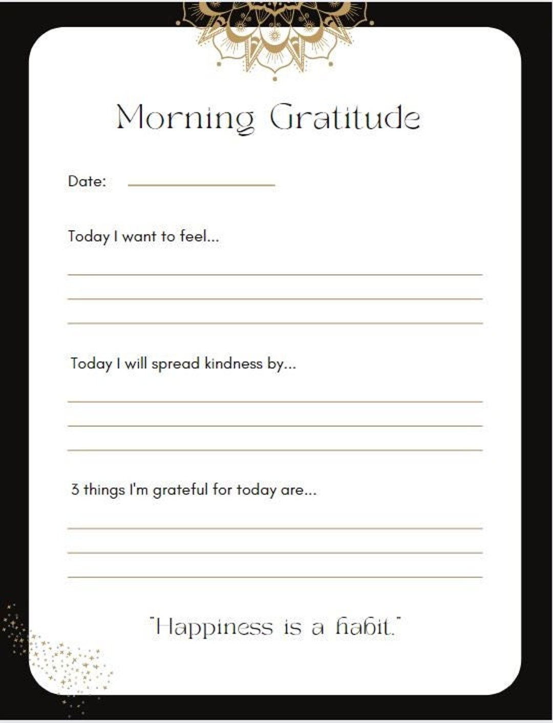 5 Minute Morning Journal Digital | Digital Gratitude Journal | Daily ...