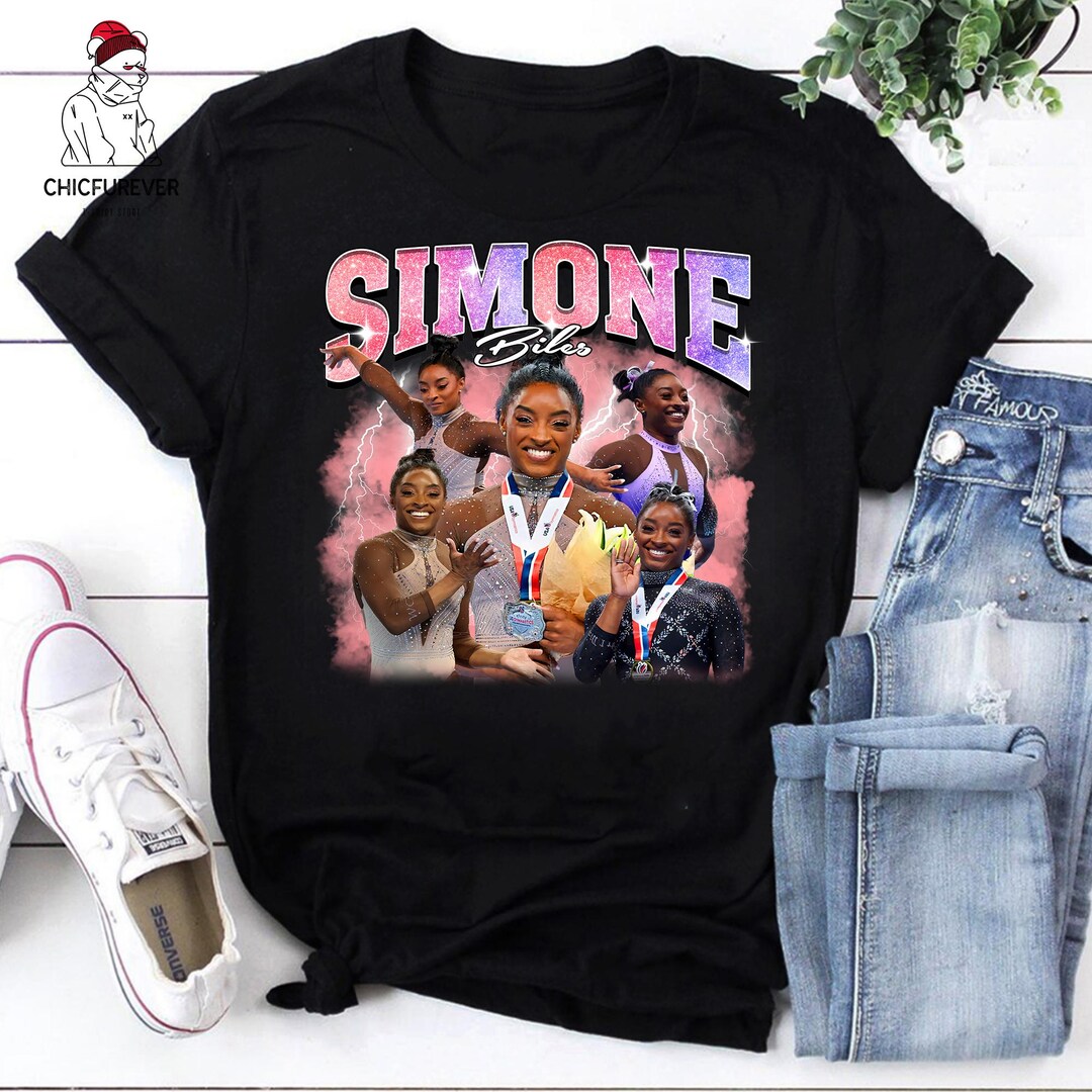 Simone Biles Vintage Bootleg Shirt, Gymnast Atlet Vintage Graphic Tee ...