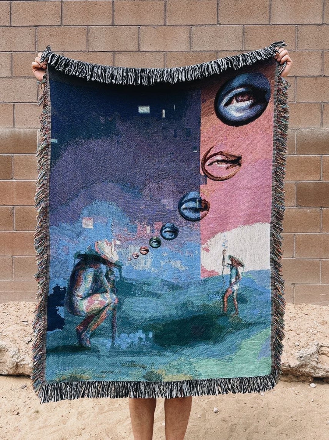 Threshold – Dreamcore Figure Blanket, Mystical Surrealist Wall Tapestry ...