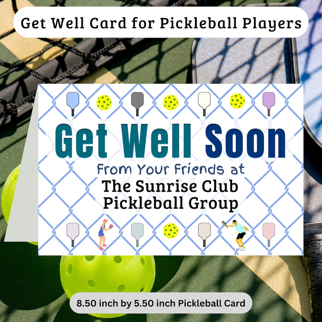 Get Well Soon Pickleball Card Pickleball Gifts for Pickleball Playing ...
