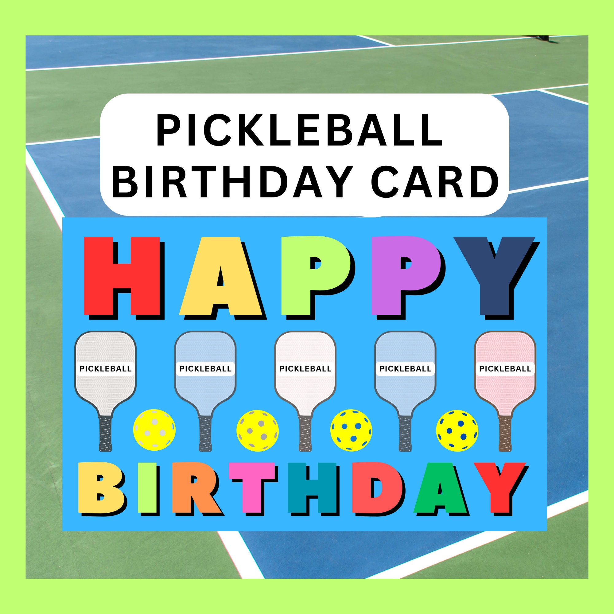 Funny Pickleball Birthday Card Pickleball Card Pickleball Gifts for ...
