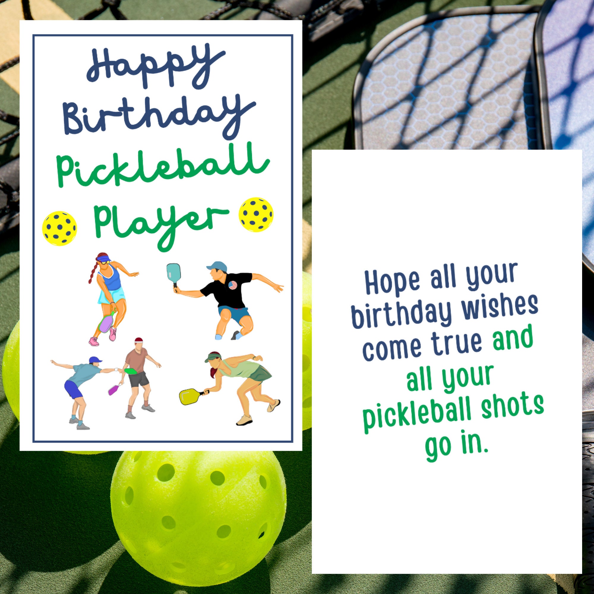 Funny Pickleball Birthday Card Pickleball Gifts Cute Pickleball Gift ...