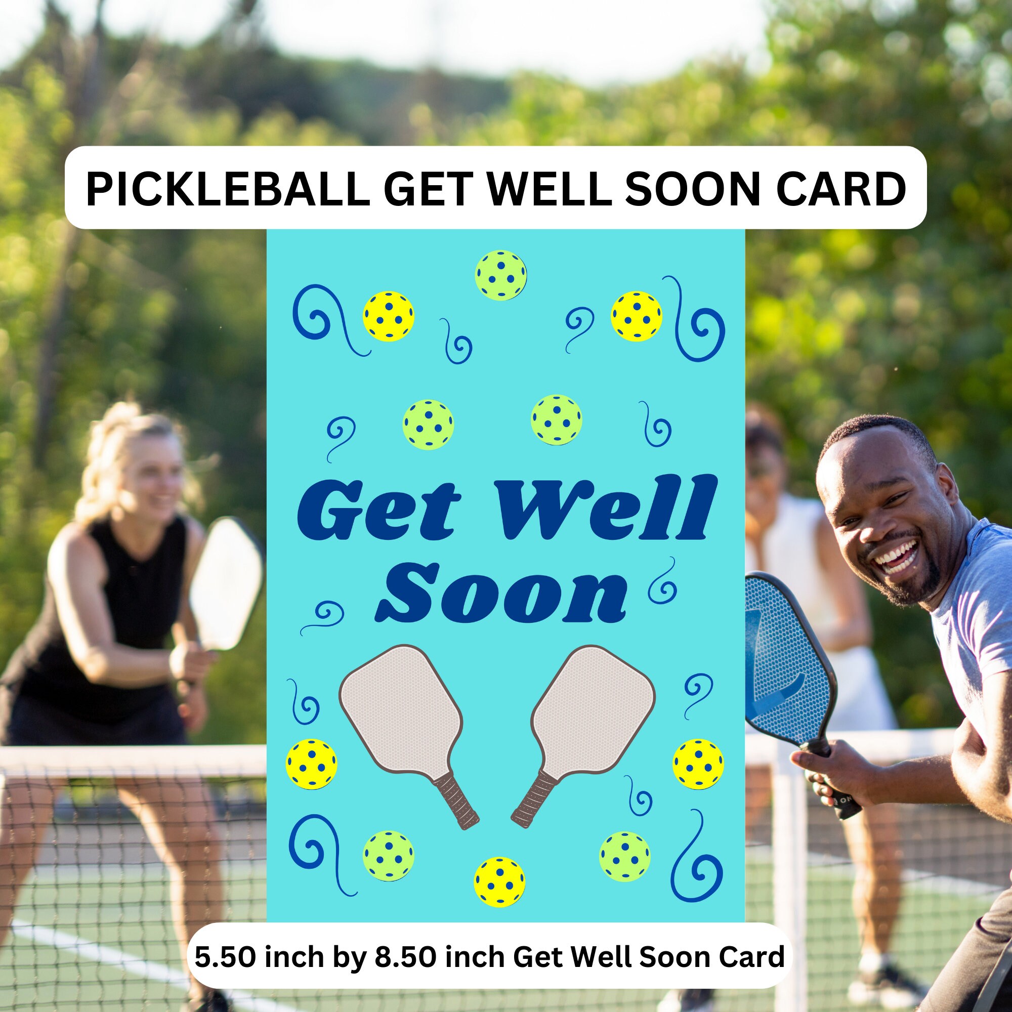 Pickleball Get Well Card Personalized Pickleball Card Pickleball Gifts ...