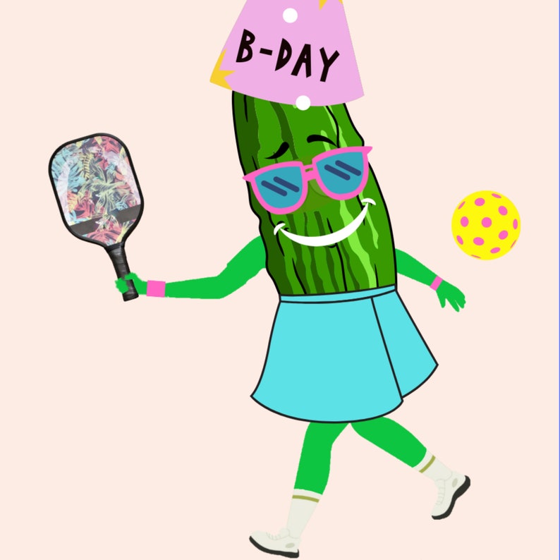 Funny Pickleball Birthday Card Pickleball Gifts for Pickleball Card ...