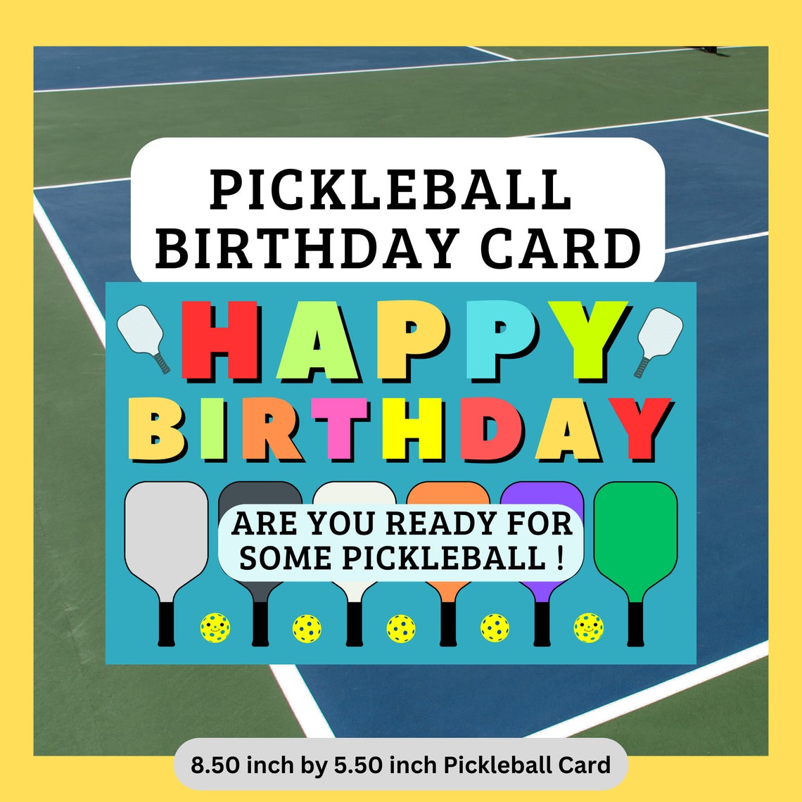 Funny Pickleball Birthday Card Pickleball Gifts Funny Pickleball Card ...