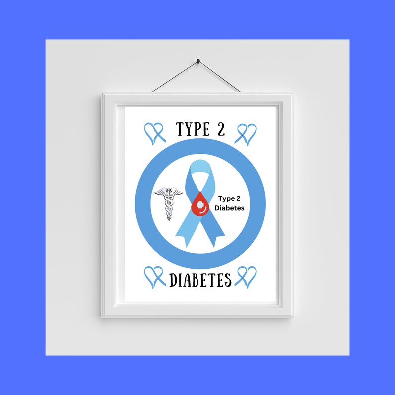 Type 2 Diabetes Art Print, Diabetes Awareness, Gift for Diabetics, 8.5 ...