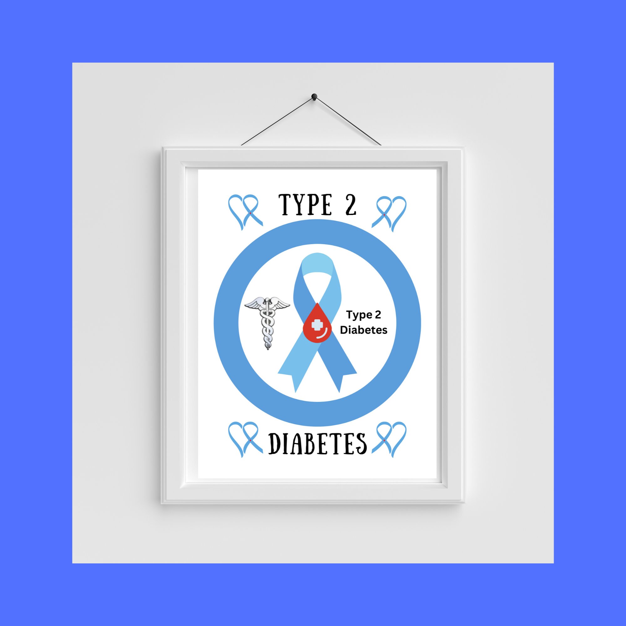 Type 2 Diabetes Art Print, Diabetes Awareness, Gift for Diabetics, 8.5 ...