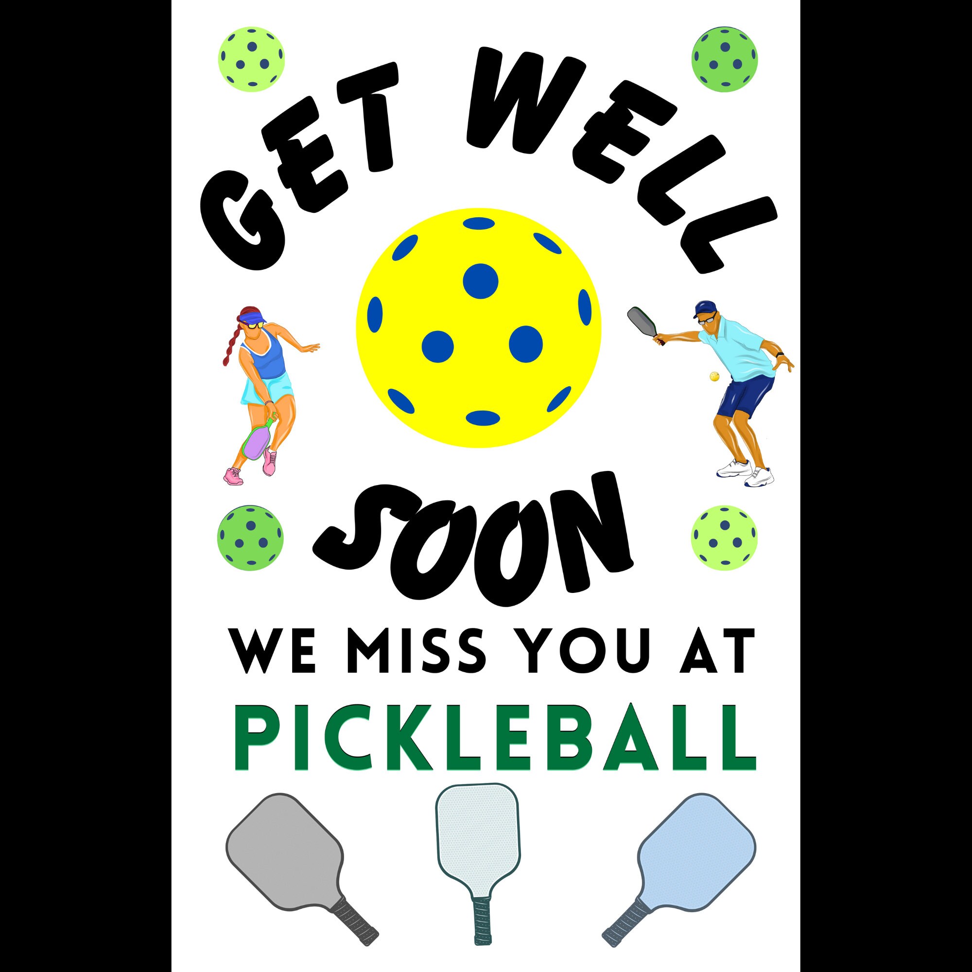 Pickleball Get Well Card Pickleball Gifts for Pickleball Playing ...