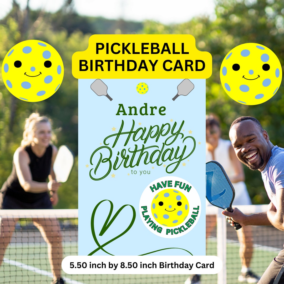 Personalized Pickleball Birthday Card Pickleball Gifts for Pickleball ...