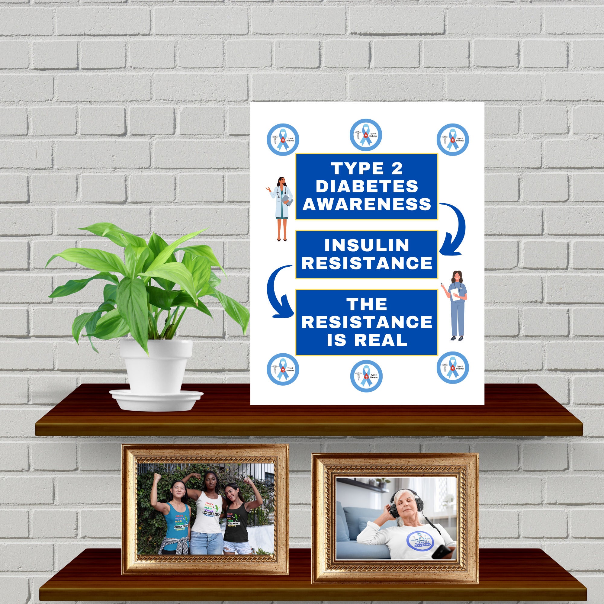 Type 2 Diabetes Art Print, Diabetes Awareness, Gift for Diabetics, 8.5 ...
