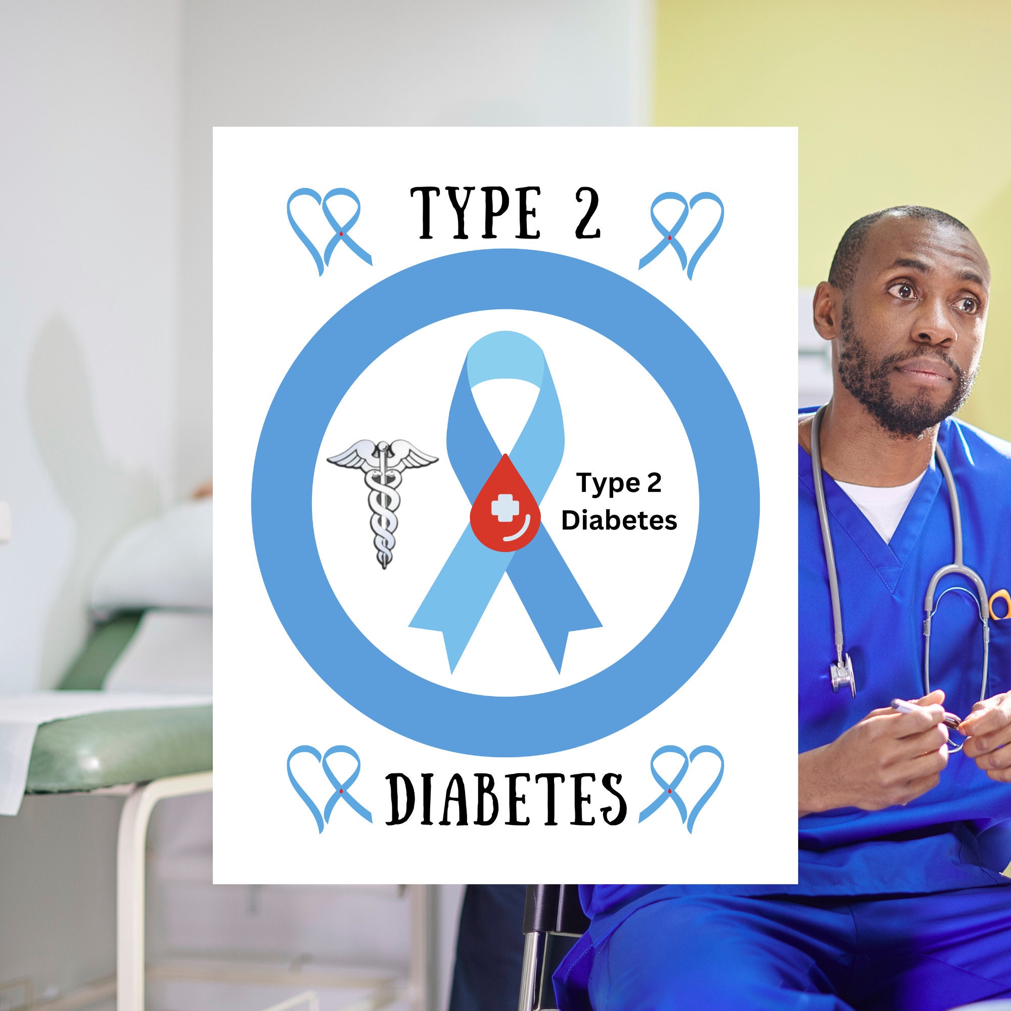 Type 2 Diabetes Art Print, Diabetes Awareness, Gift for Diabetics, 8.5 ...