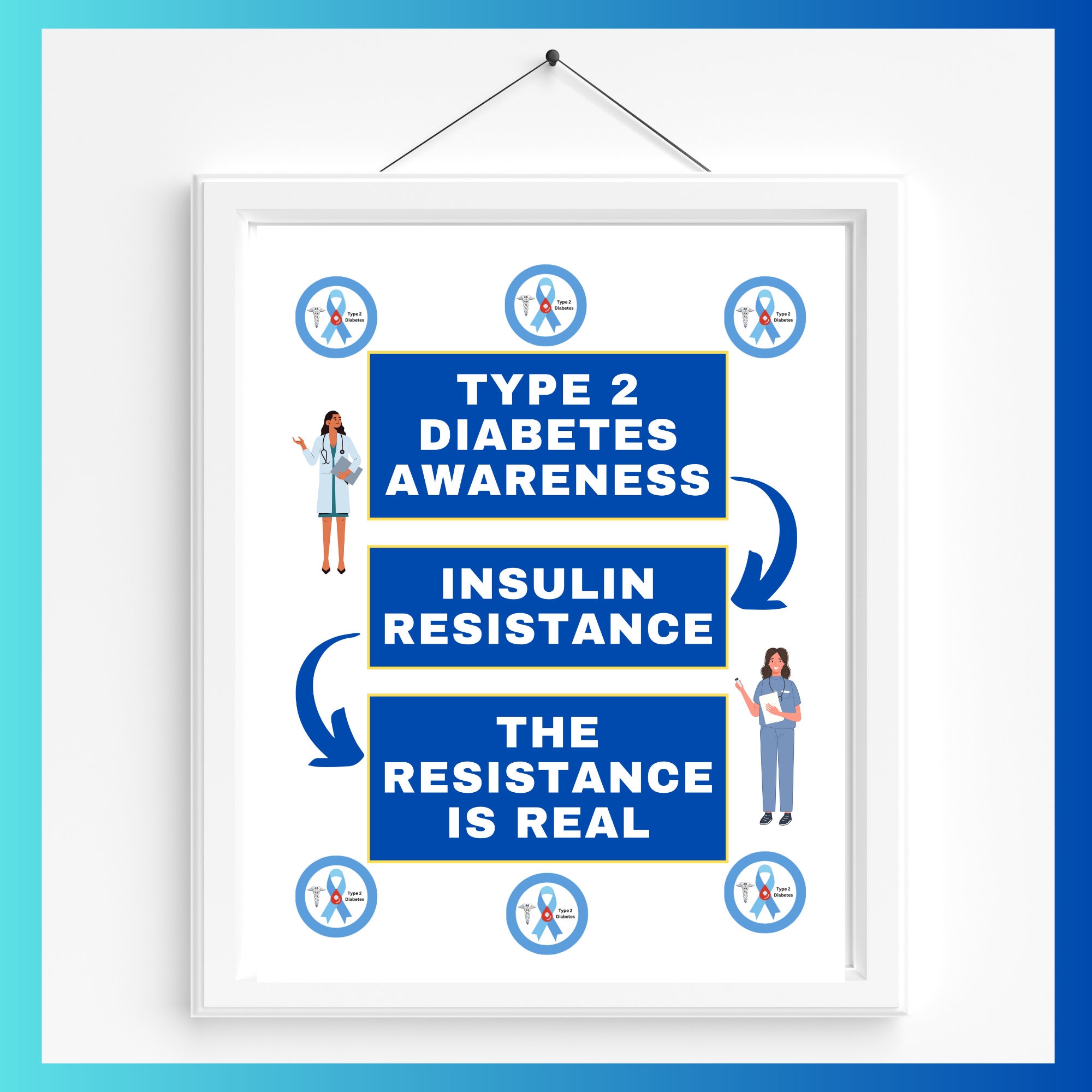 Type 2 Diabetes Art Print, Diabetes Awareness, Gift for Diabetics, 8.5 ...