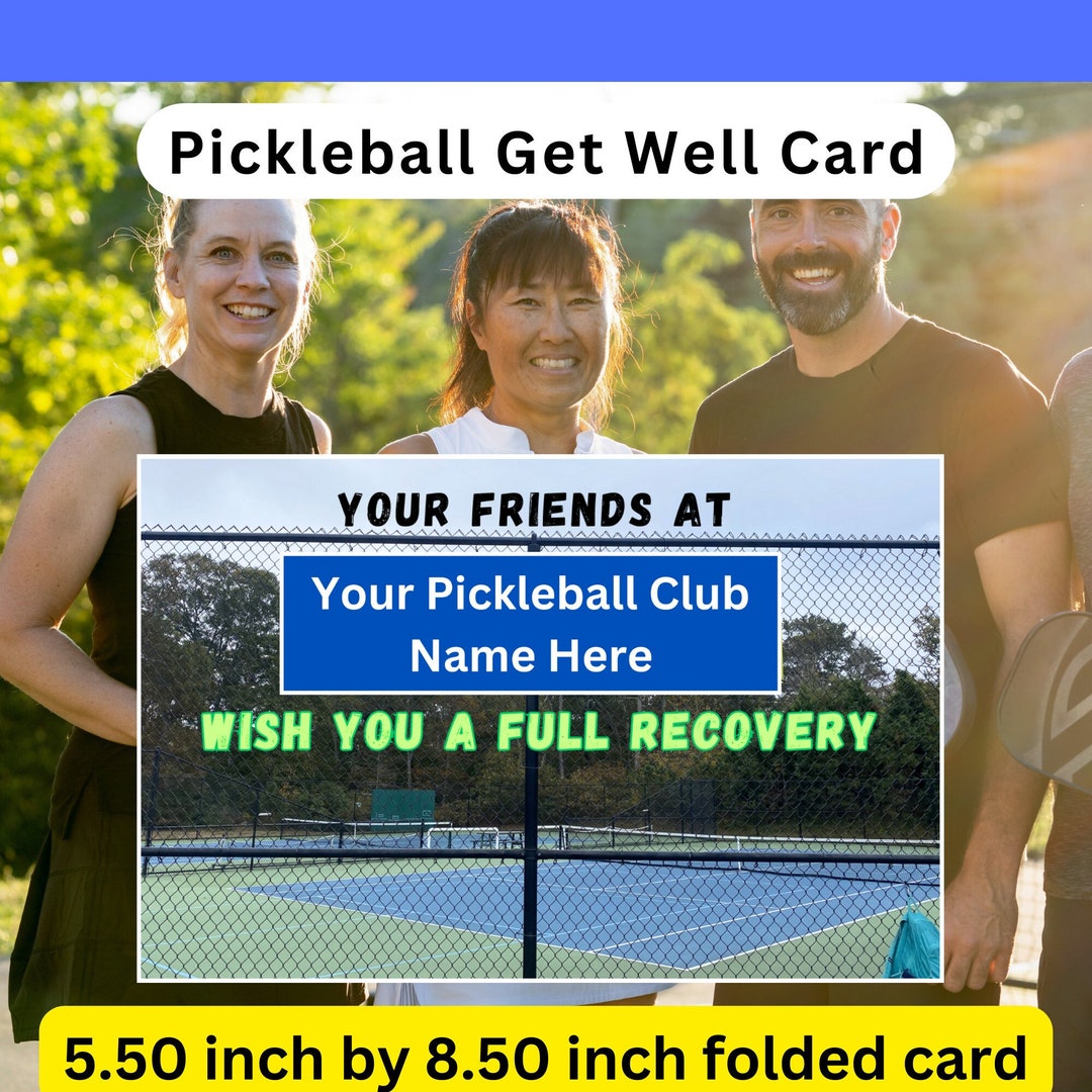 Pickleball Get Well Card Personalized Pickleball Card Pickleball Gifts ...