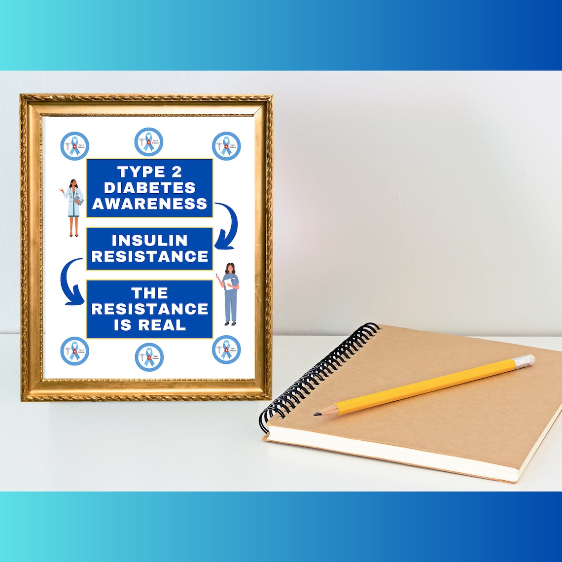 Type 2 Diabetes Art Print, Diabetes Awareness, Gift for Diabetics, 8.5 ...