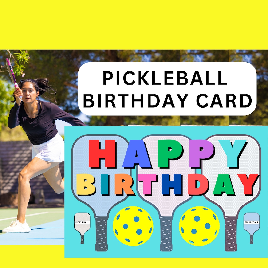 Funny Pickleball Birthday Card Pickleball Gifts Funny Pickleball Card ...