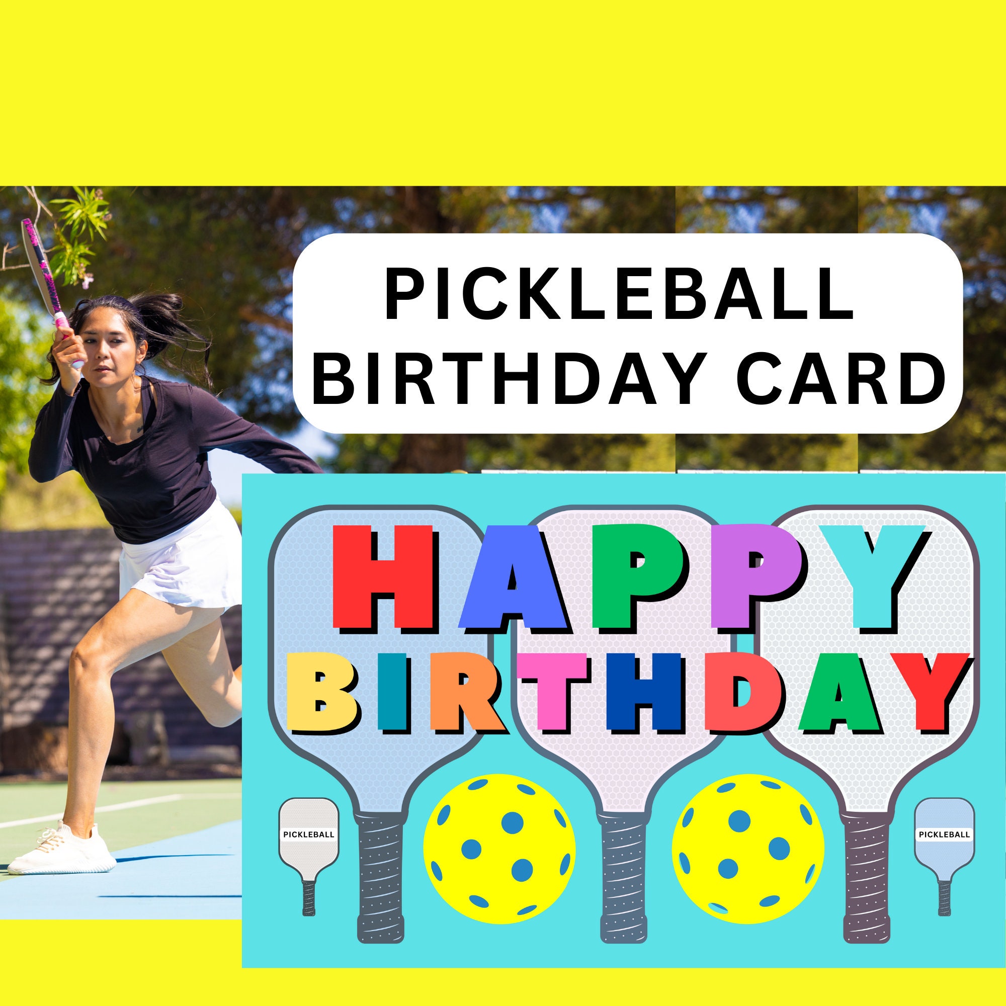 Funny Pickleball Birthday Card Pickleball Gifts Funny Pickleball Card ...