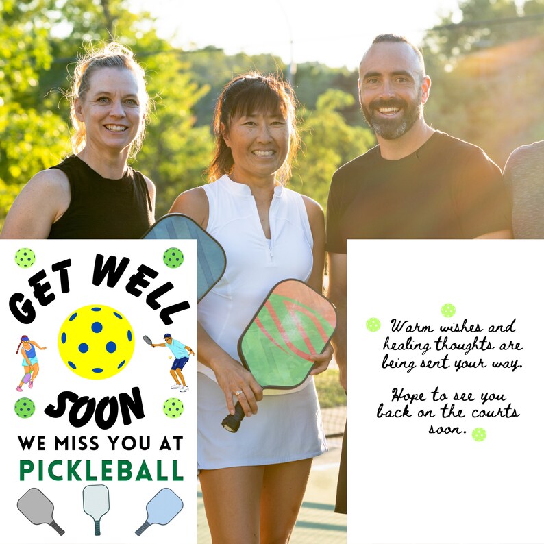 Get Well Card for Pickleball Gifts for Pickleball Playing Pickleball ...