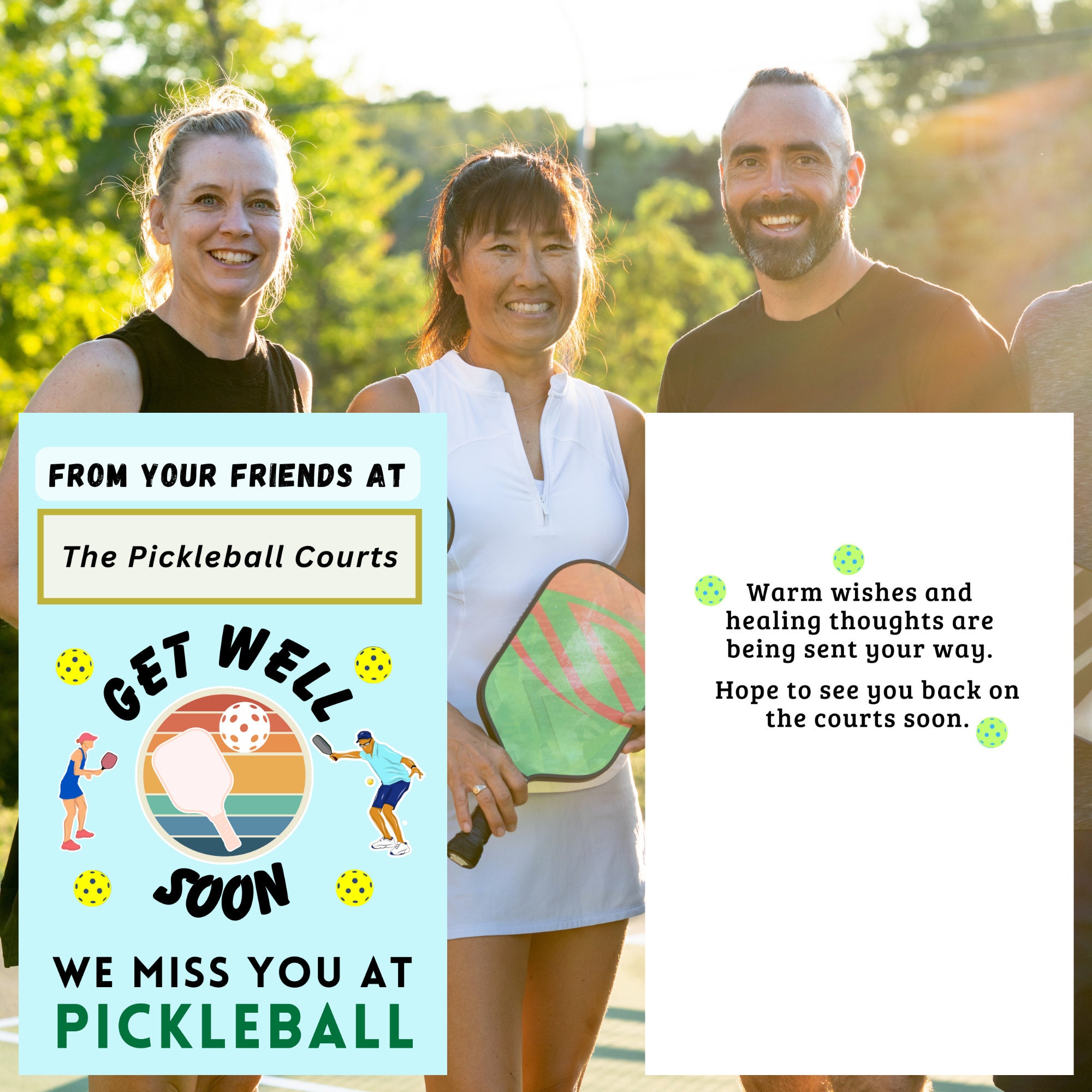 Pickleball Get Well Card Personalized Pickleball Gifts for Pickleball ...