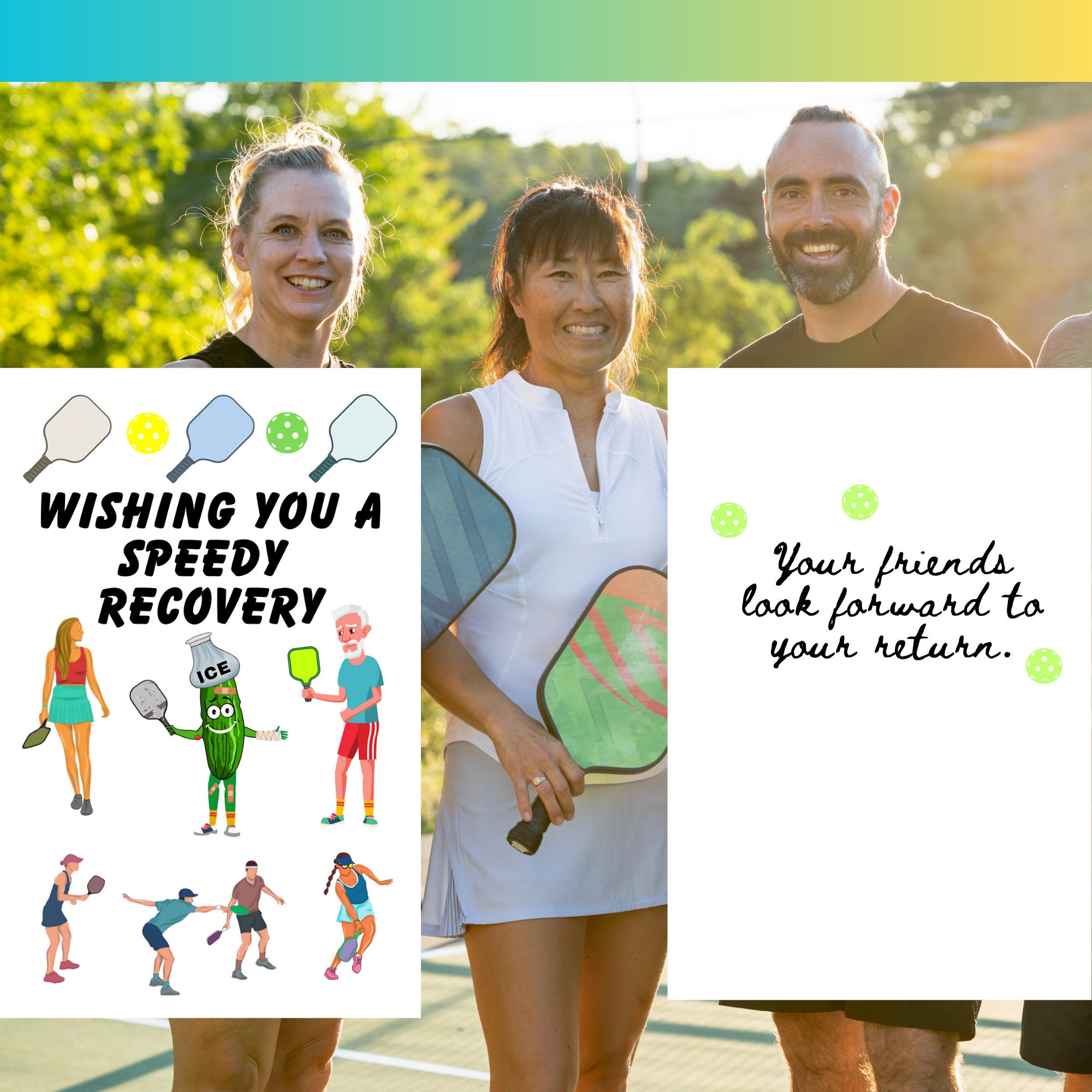 Pickleball Get Well Card Pickleball Gifts for Pickleball Playing ...