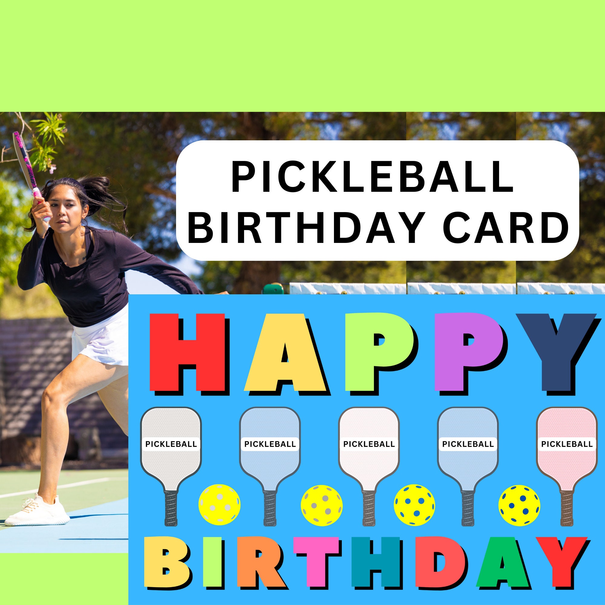 Funny Pickleball Birthday Card Pickleball Card Pickleball Gifts for ...