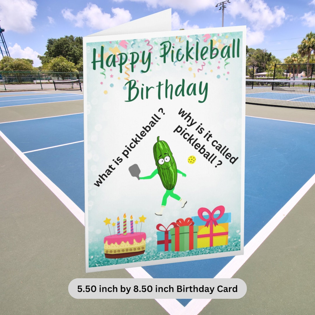 Funny Pickleball Birthday Card for Pickleball Player Cute Pickleball ...