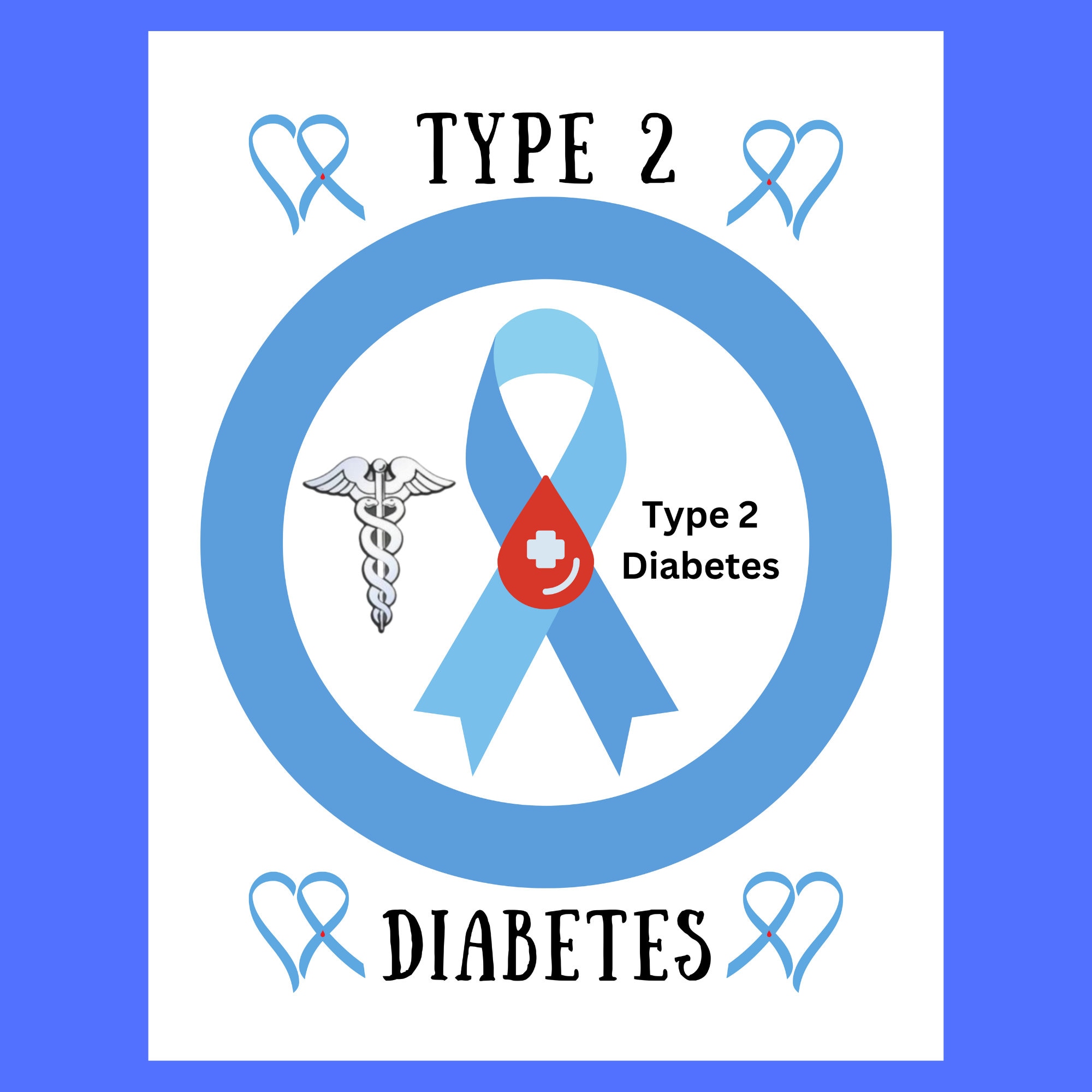Type 2 Diabetes Art Print, Diabetes Awareness, Gift for Diabetics, 8.5 ...
