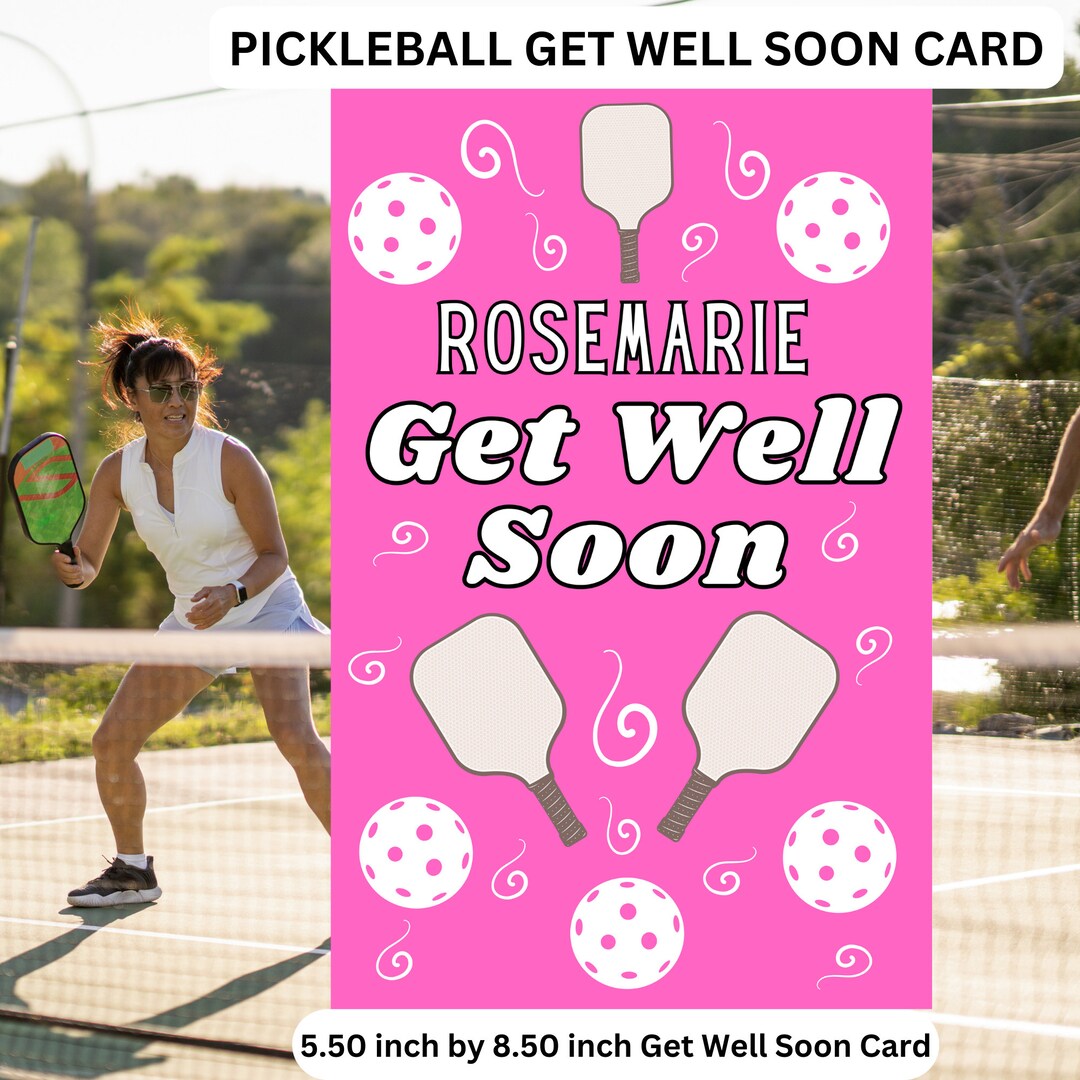 Pickleball Get Well Card Personalized Pickleball Card Pickleball Gifts ...