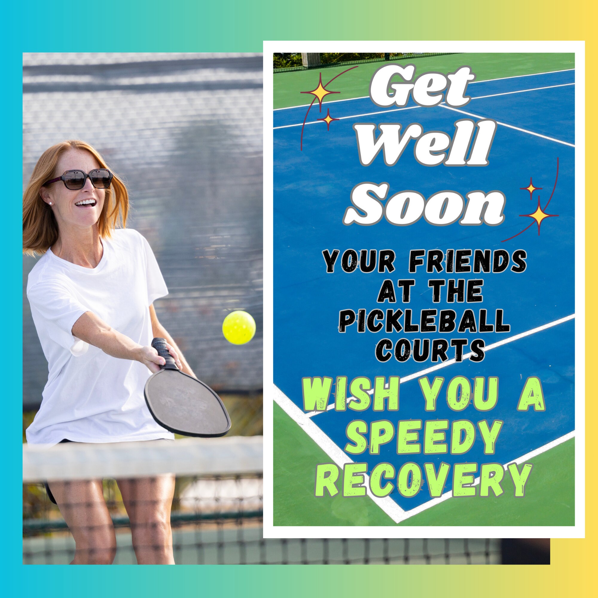 Pickleball Get Well Card Pickleball Gifts for Pickleball Playing ...