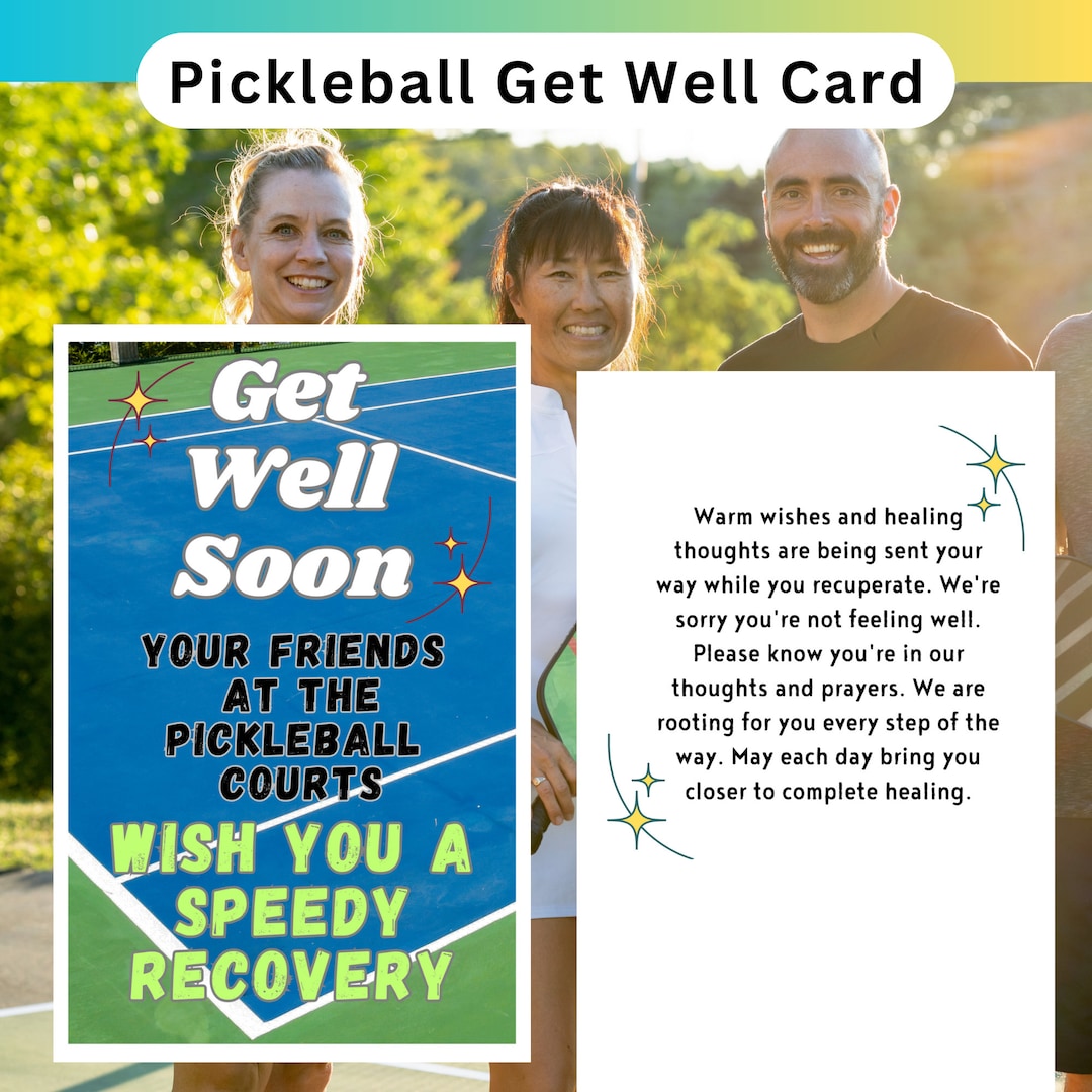 Pickleball Get Well Card Pickleball Gifts for Pickleball Playing ...