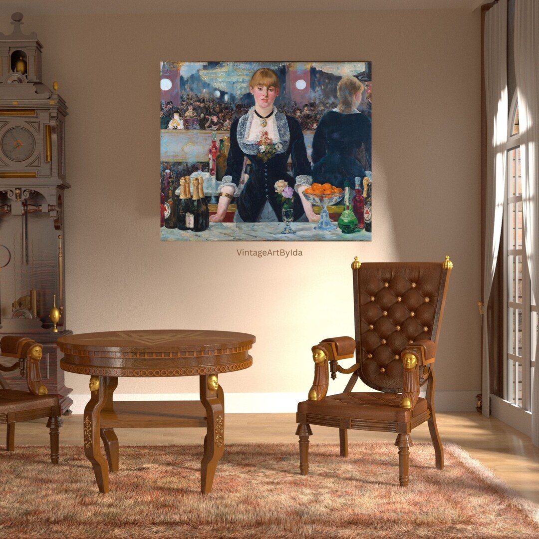 Edouard Manet A Bar at the Folies Bergere Vintage Art Print Fine Wall ...