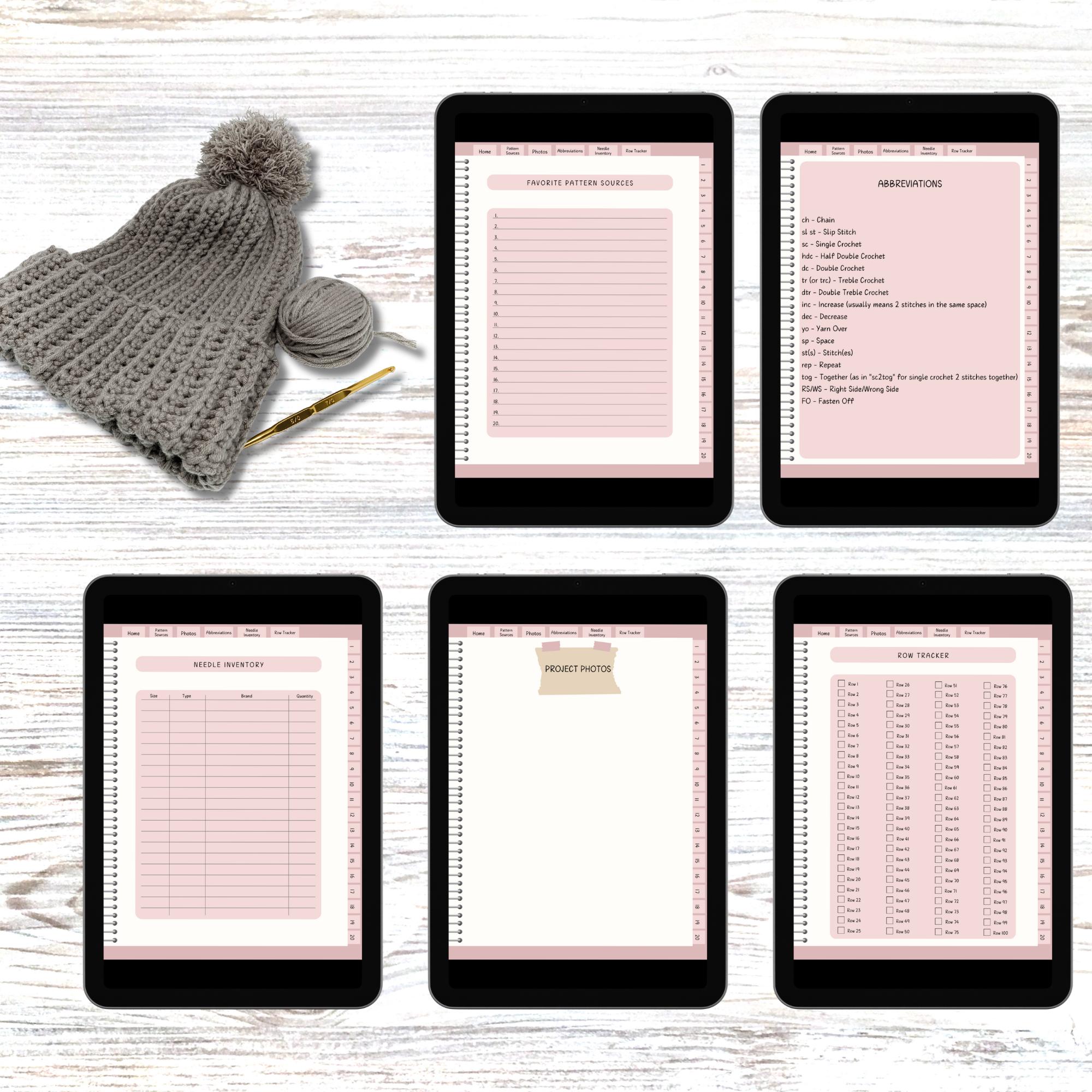 Crochet Digital Project Planner, Crochet Project Planner, Goodnotes ...