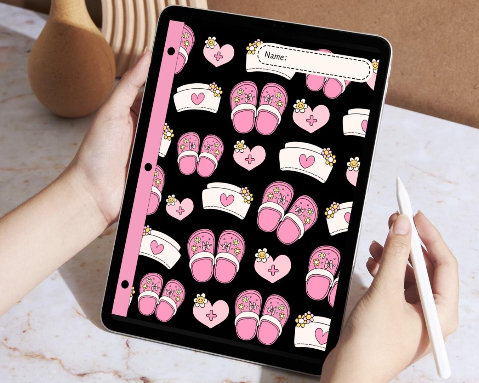 Cute Nurse Hats, Hearts and Clogs, Goodnotes, Notability, Digital ...