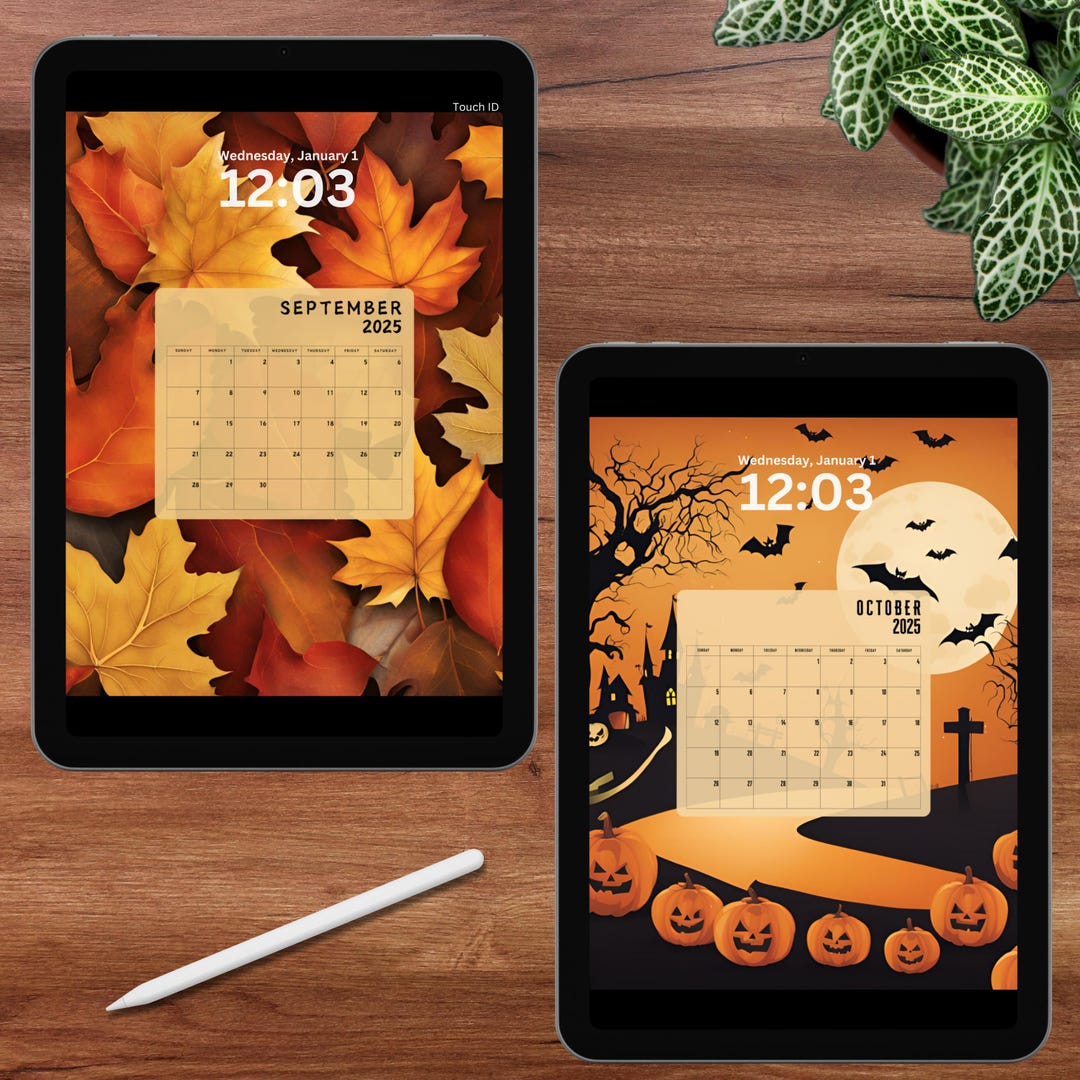 10.5 iPad Pro 2025 Monthly Calendar Wallpaper, Digital Wallpaper, iPad ...