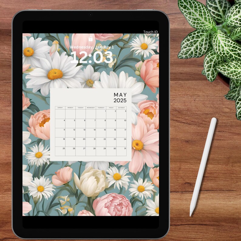 10.5 iPad Pro 2025 Monthly Calendar Wallpaper, Digital Wallpaper, iPad ...