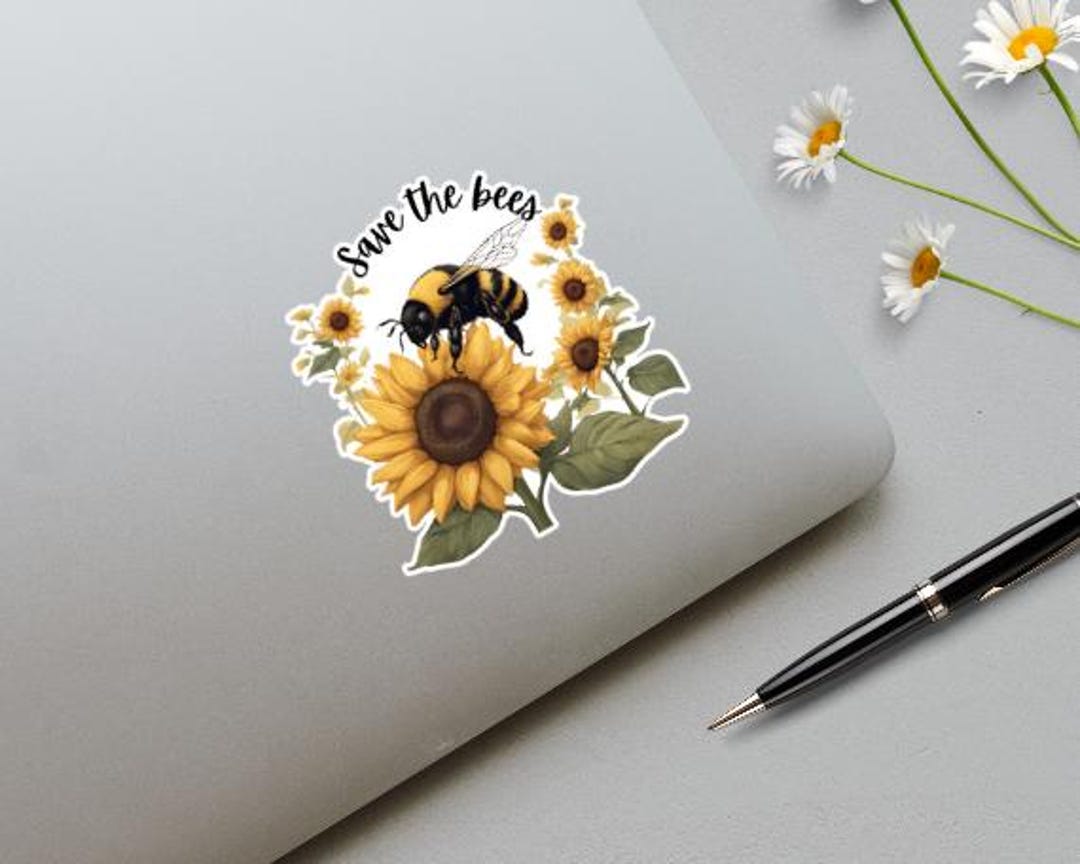 Save the Bees Sticker PNG, Printable Sticker, Laptop Sticker, Water ...