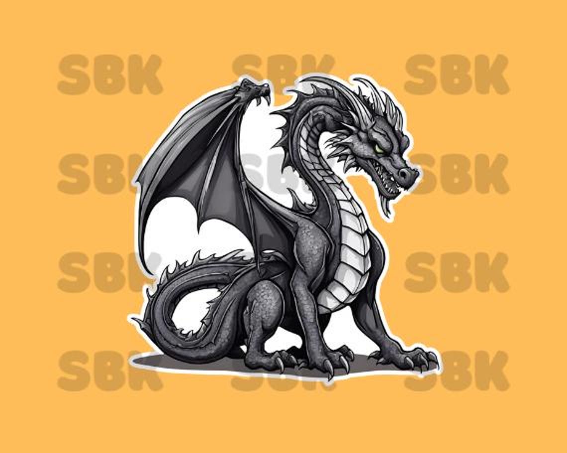 Gothic Dragon Collection Sticker PNG, Printable Sticker, Laptop Sticker ...