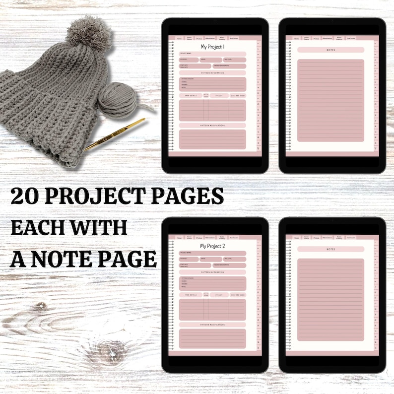 Crochet Digital Project Planner, Crochet Project Planner, Goodnotes ...