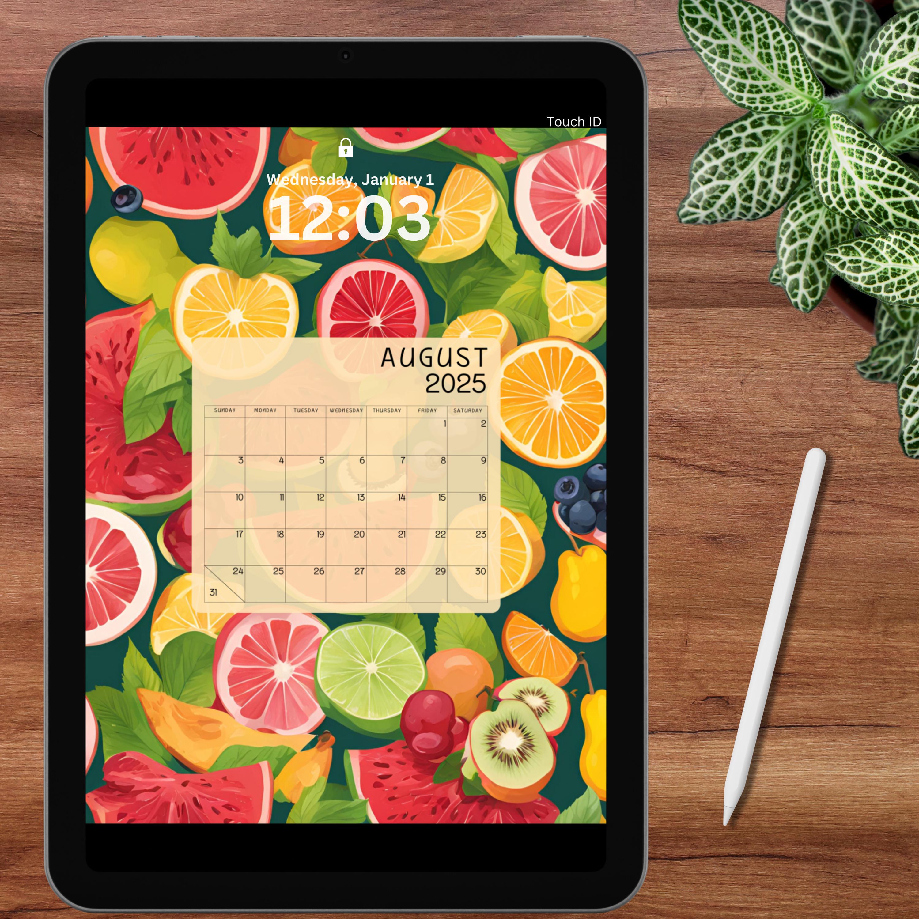 10.5 iPad Pro 2025 Monthly Calendar Wallpaper, Digital Wallpaper, iPad ...
