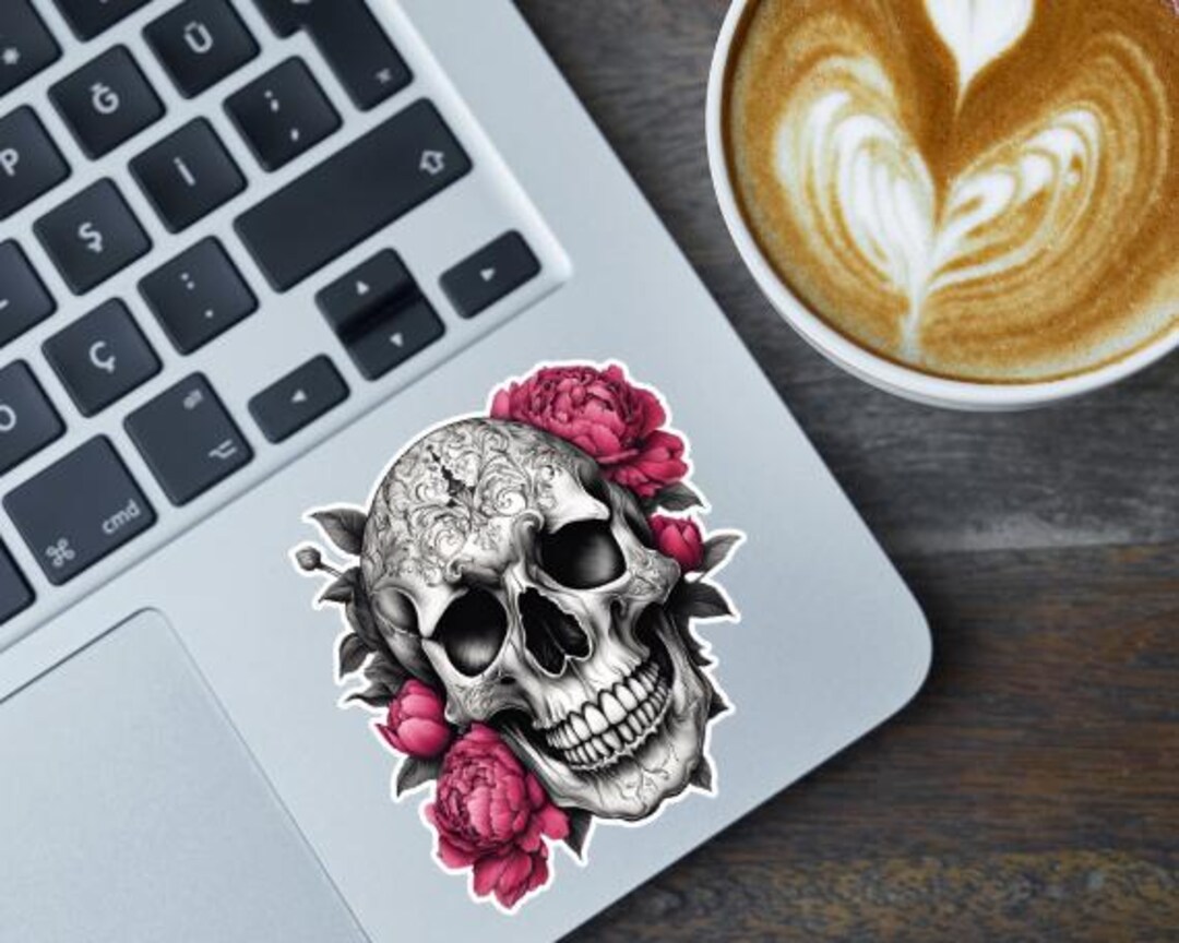 Gothic Skull Sticker PNG, Printable Sticker, Laptop Sticker, Water ...