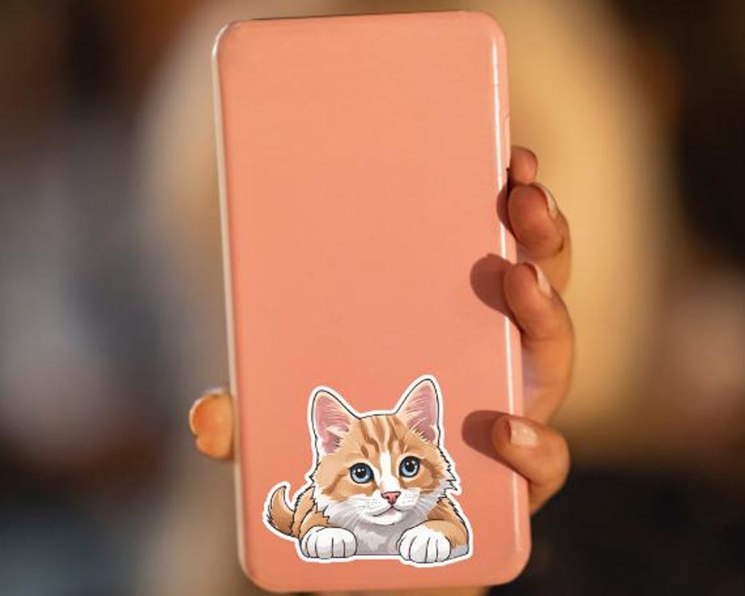 Blue Eyed Cat Sticker PNG, Printable Sticker, Laptop Sticker, Water ...